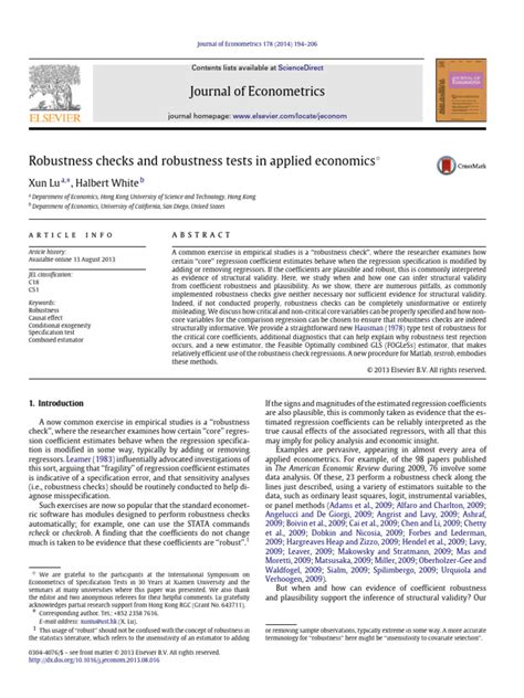 journal of econometrics xun lu halbert white pdf regression