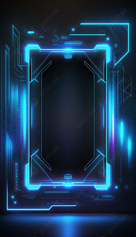 Neon Light Effect Electronic Circuit Technology Border Advertising