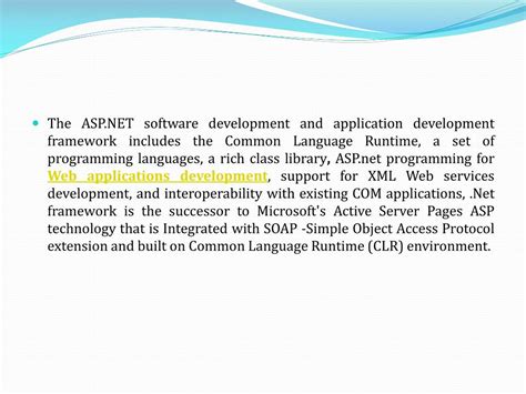 Ppt A Quick Look At Aspnet Application Development Powerpoint