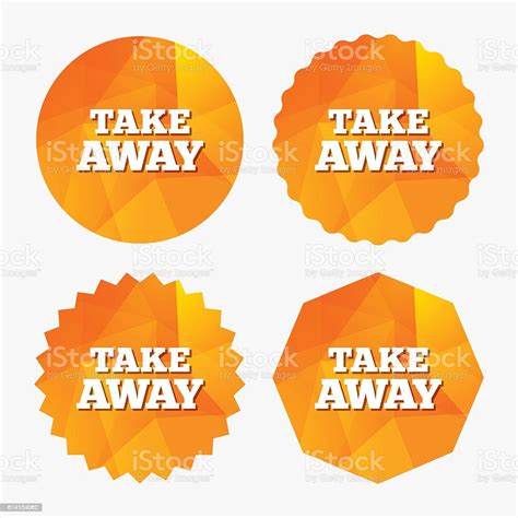 Take Away Sign Icon Takeaway Food Or Drink Stock Illustration