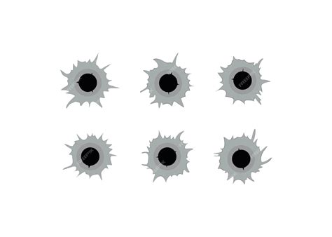 Premium Vector Bullet Holes Icon Set Gun Shot Illustration Symbol