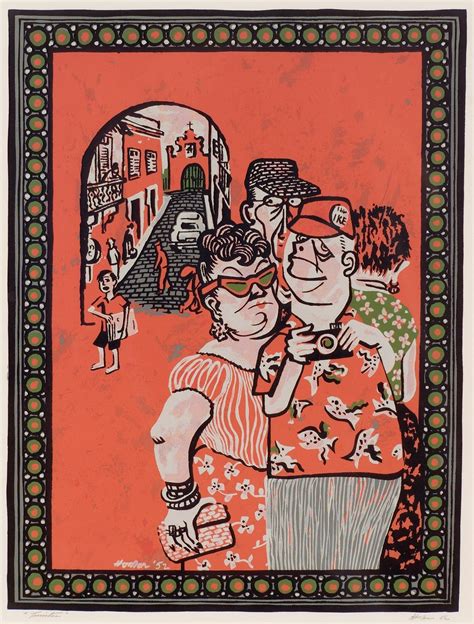 Lorenzo Homar Turistas Porfolio Estampas De San Juan Centro De Arte