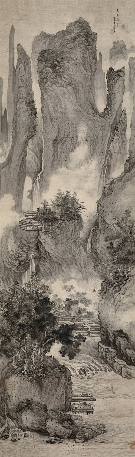 明 吴彬 ·《高山流水图》