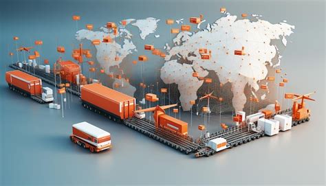 Premium Photo 3D Logistics Network Global Transportation Connection