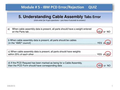 Ppt Understanding Cable Assembly Tabs Error Detection Quiz