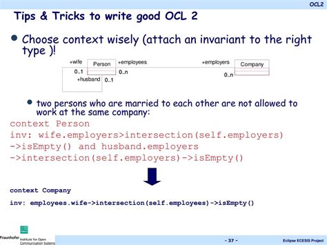 Ppt A Presentation Of Ocl 2 Object Constraint Language Fraunhofer Fokus Powerpoint