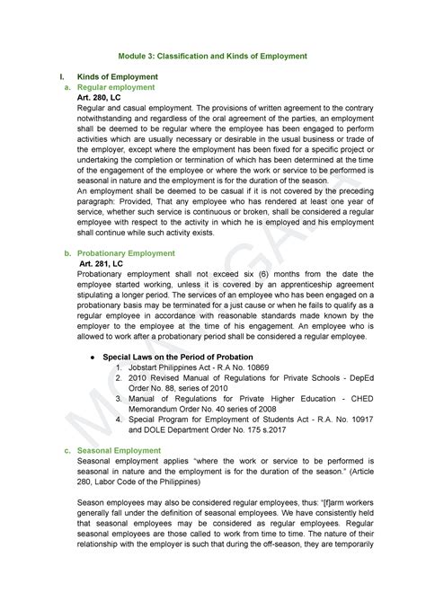 Edited Labor Code Module 3 Mga Higala Module 3 Classification And