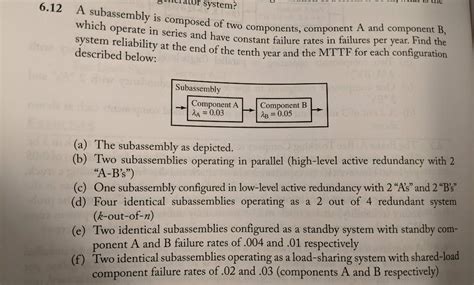 A Subassembly Is Composed Of Two Components