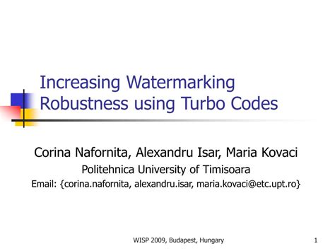 Ppt Increasing Watermarking Robustness Using Turbo Codes Powerpoint