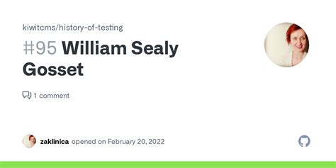 William Sealy Gosset · Issue 95 · Kiwitcmshistory Of Testing · Github
