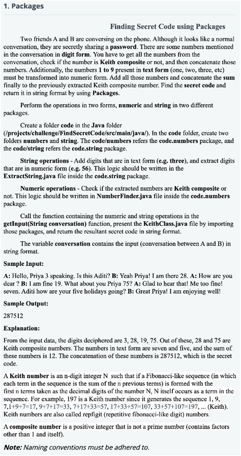 Solved Packages Finding Secret Code Using Packages Two Chegg