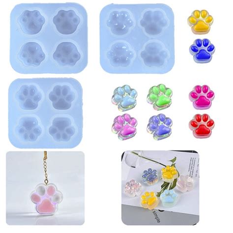 FancyArtsy Silicon Mold 4 In 1Paw Mold Silicone Mold Resin Epoxy DIY
