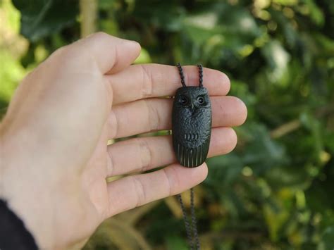 Pounamu Ruru Morepork — A Carved Piece