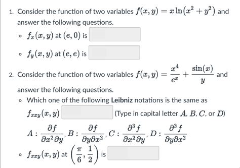 solved 1 consider the function of two variables