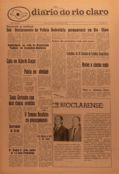 Há anos no Diário do Rio Claro de Novembro de Diário do Rio Claro