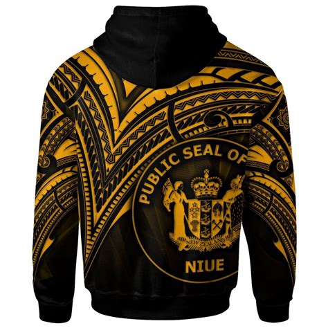 Niue Hoodie Gold Color Cross Style Aljaira