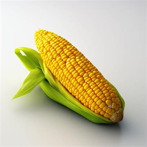 Una Mazorca De Maíz Sobre Un Fondo Blanco Foto Premium