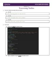 Traversing Turtles Traversing Turtles Docx Activity Traversing Turtles