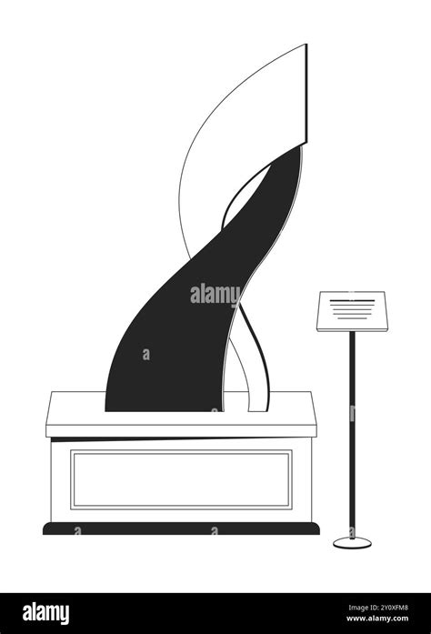 Abstract Sculpture Exhibit Black And White 2d Line Cartoon Object Stock Vector Image And Art Alamy