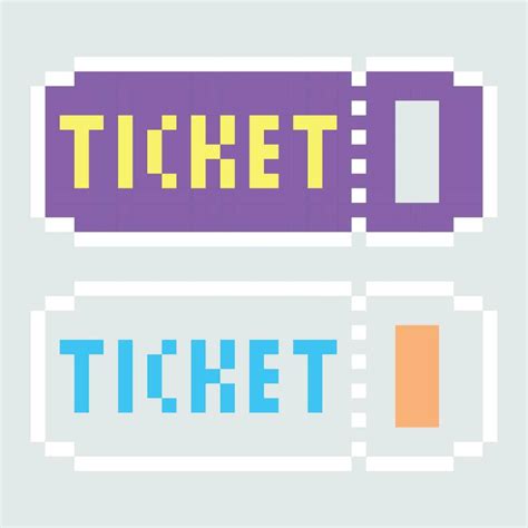 Ticket Pixel Art Vector 34953893 Vector Art At Vecteezy