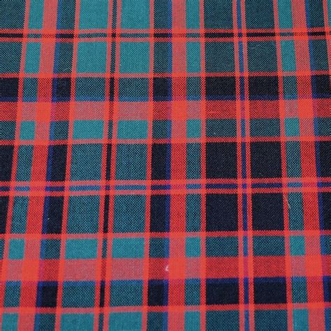 Red And Green Plaid Wool Fabric Etsy
