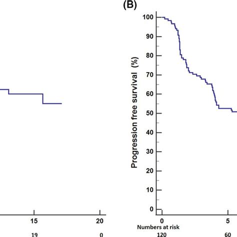 Kaplanmeier Plots Of Overall Survival A And Progression Survival B