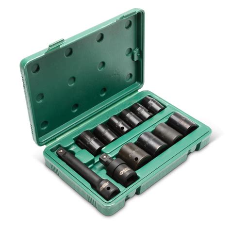 12 Pc 1 2” Drive 6 Point Sae Impact Socket Set Sata
