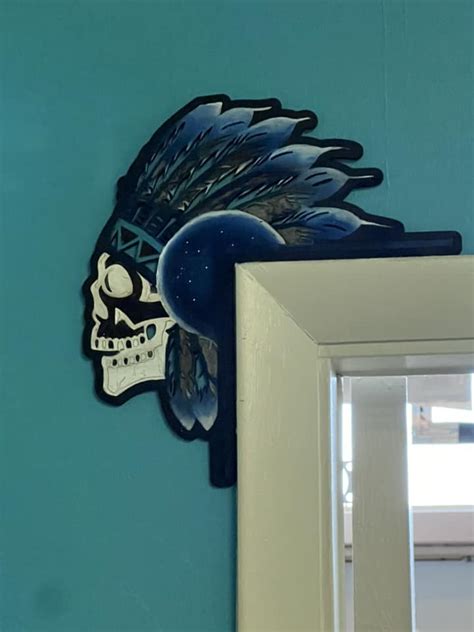 Home And Living Home Decor Chief Skull Head Full Mood Door Corner