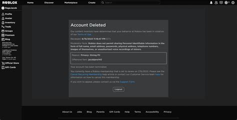 Its Been 2 Weeks Since I Got Falsely Terminated For My Username I Hope Roblox Accepts My Appeal