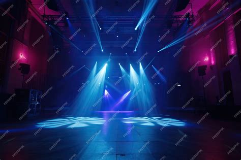 Premium Photo Stage Preparation With Lighting And Special Effects For