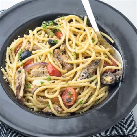 Sardines Pasta With Tomatoes And Olives Riverten Kitchen