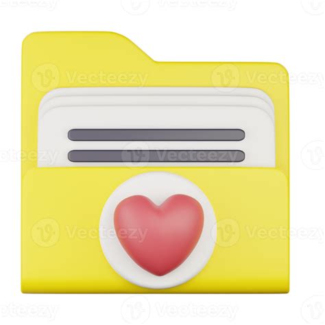 3d Love Folder Icon Illustration 16407487 Png