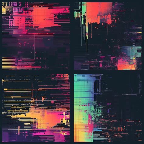 Colorful Glitch Art Corrupted Monitor Panel Design With Disruptive Di Illustration Trending Item