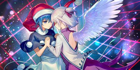 Safebooru 2girls Ainy Back Cutout Black Capelet Blue Eyes Blue Hair