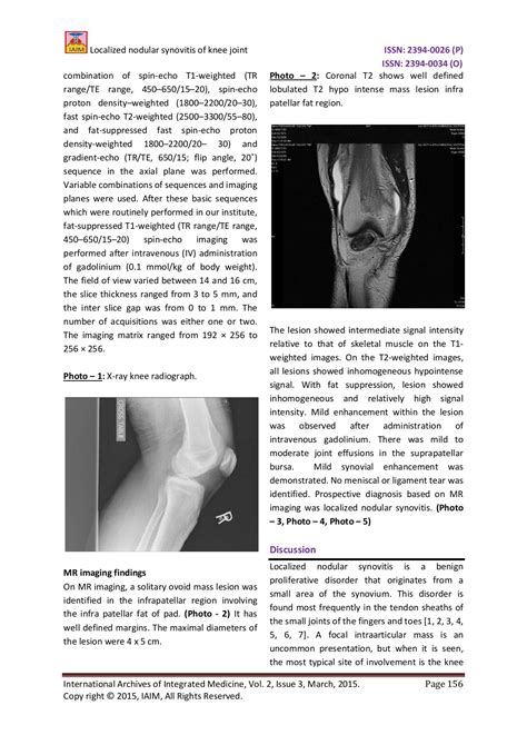 Case Report Localized Nodular Synovitis Of Knee Joint Iaim Editor