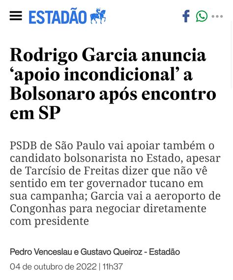 Tarcísio De Freitas Diz Querer Apoio De Tucanos Mas Não Vê Sentido Em