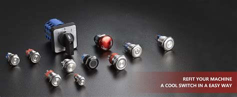 Apiele 110v 220v 19mm Latching Push Button Switch 10 Amp Spst Led Waterproof Round Self Locking