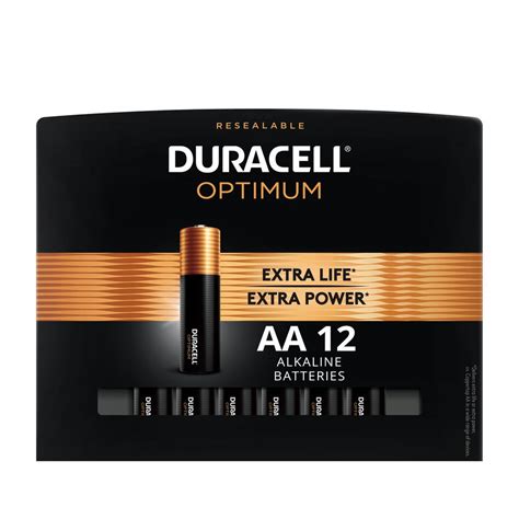Duracell Optimum Aa Alkaline Battery 12 Pack Ex Tremes