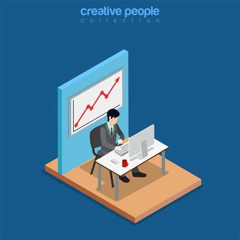 Free Vector Isometric Business Concept Flat 3d Isometry Web Site