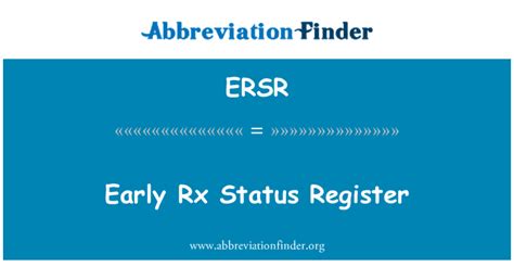 Ersr Significa Registrador De Status De Rx Inicial Early Rx Status Register