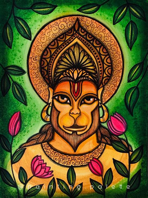 Shree Hanuman Ji Painting Yoga Art Painting Boho Art Drawings