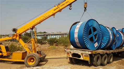 185 Sq Mm Cable Drum Unloading Youtube