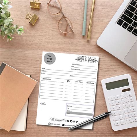 Editable Order Form Template Modern Order Form Small Business Forms Modern Printable Order