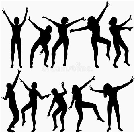 Dancing Girls Silhouettes Stock Vector Illustration Of Silhouettes