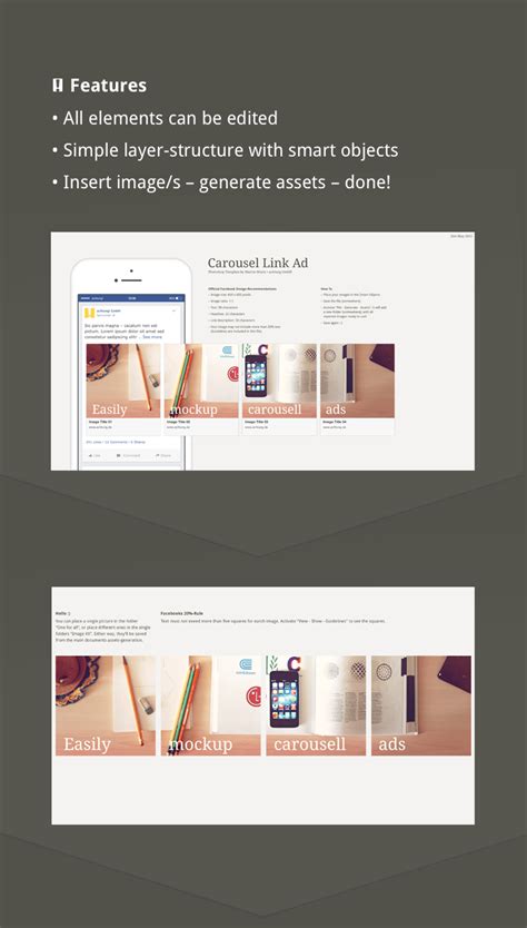 Facebook Carousel Link Ad Free Photoshop Template Behance