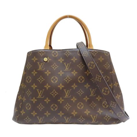 Louis Vuitton Lv 路易威登 棕色 Pvc塗層帆布 Montaigne Mm 兩用包 M41056 【二手名牌brand Off