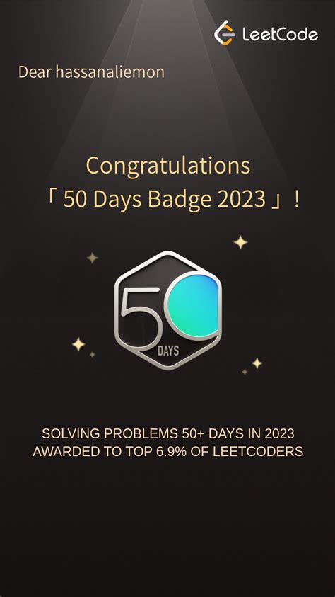Hasan Ali Emon On Linkedin I Am Happy To Achieve Leetcode 50 Days