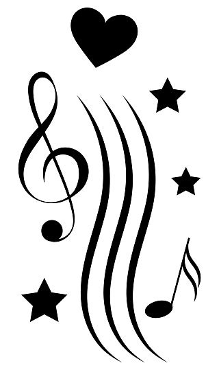 음악 디자인 웨이브 하트 고음 음자리표 및 음표 콘서트 음악 스티커 티셔츠 0명에 대한 스톡 벡터 아트 및 기타 이미지 0명 Classical Concert