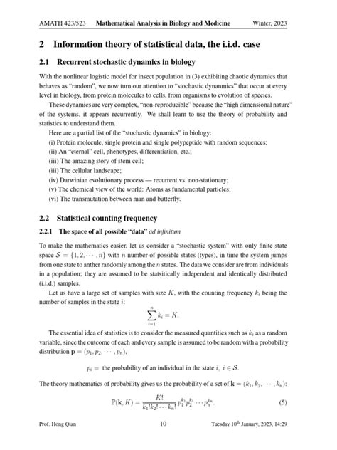 Lecture Notes 1 10 Pdf Dynamical System Stochastic Process