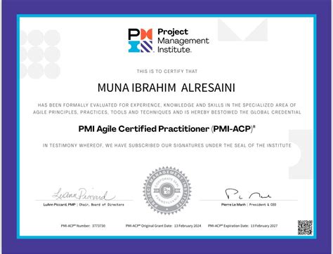 Passed Pmi Acp® Exam With Above Target Score Mona Alreasini Mpa Cis